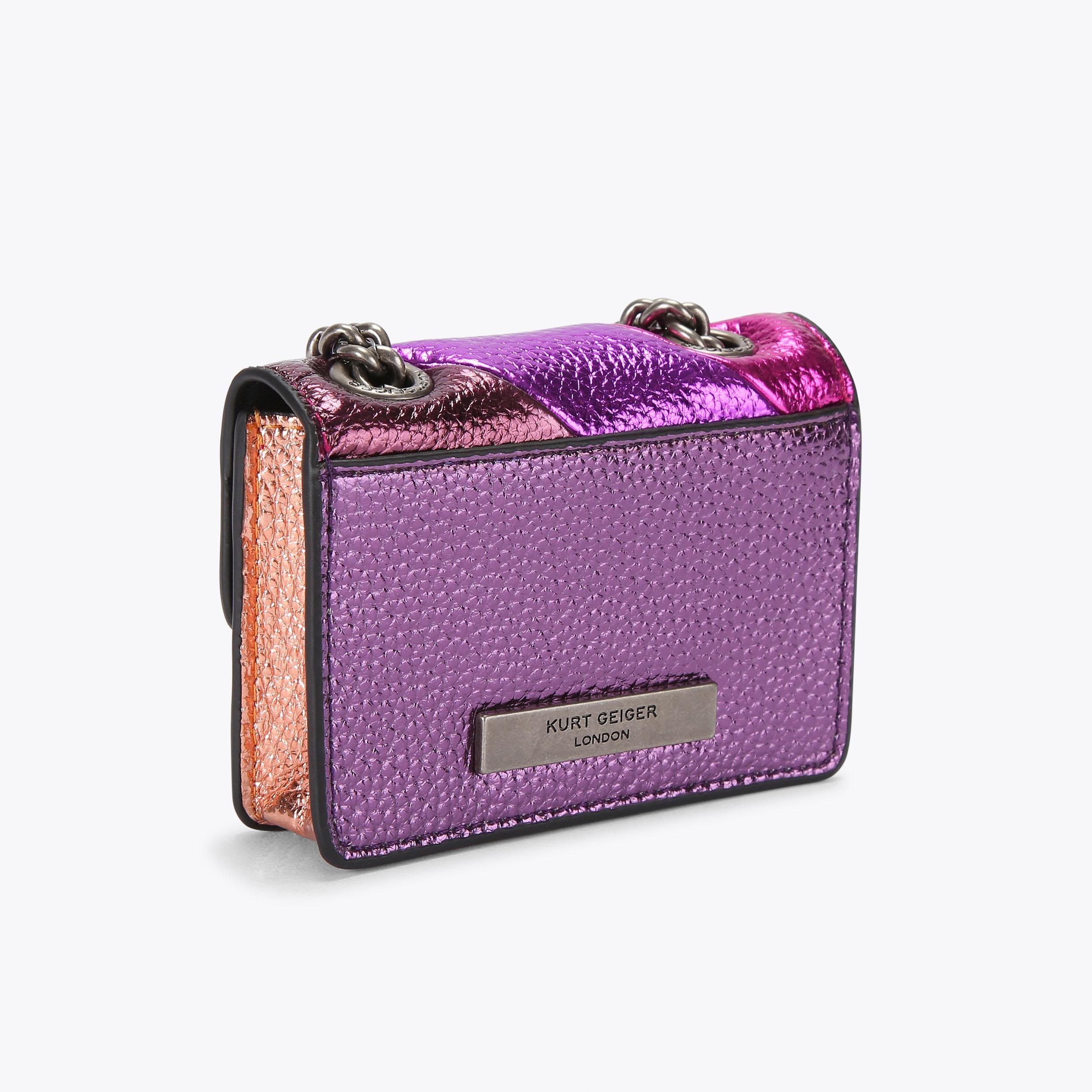 MICRO KENSINGTON Pink Stripe Cross Body by KURT GEIGER LONDON