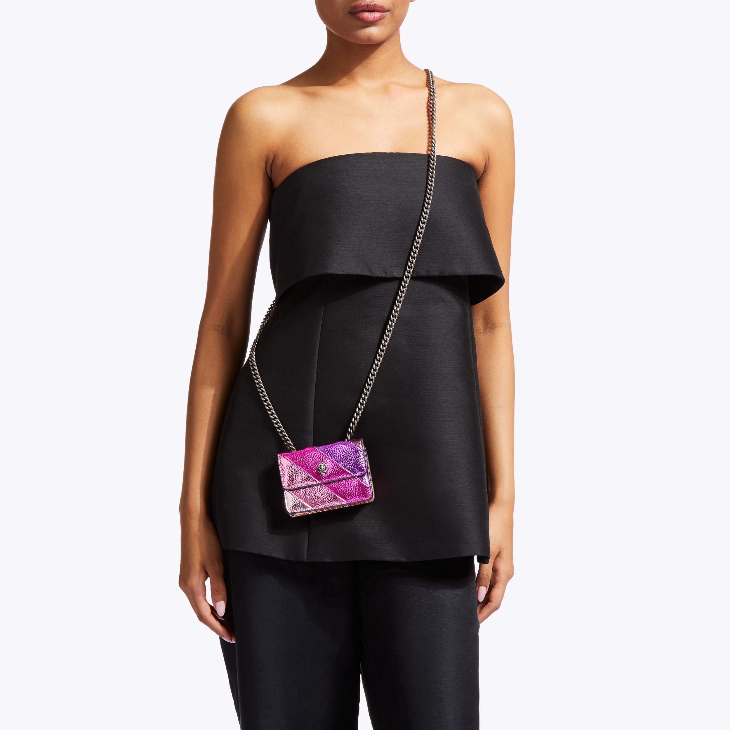 MICRO KENSINGTON Pink Stripe Cross Body by KURT GEIGER LONDON