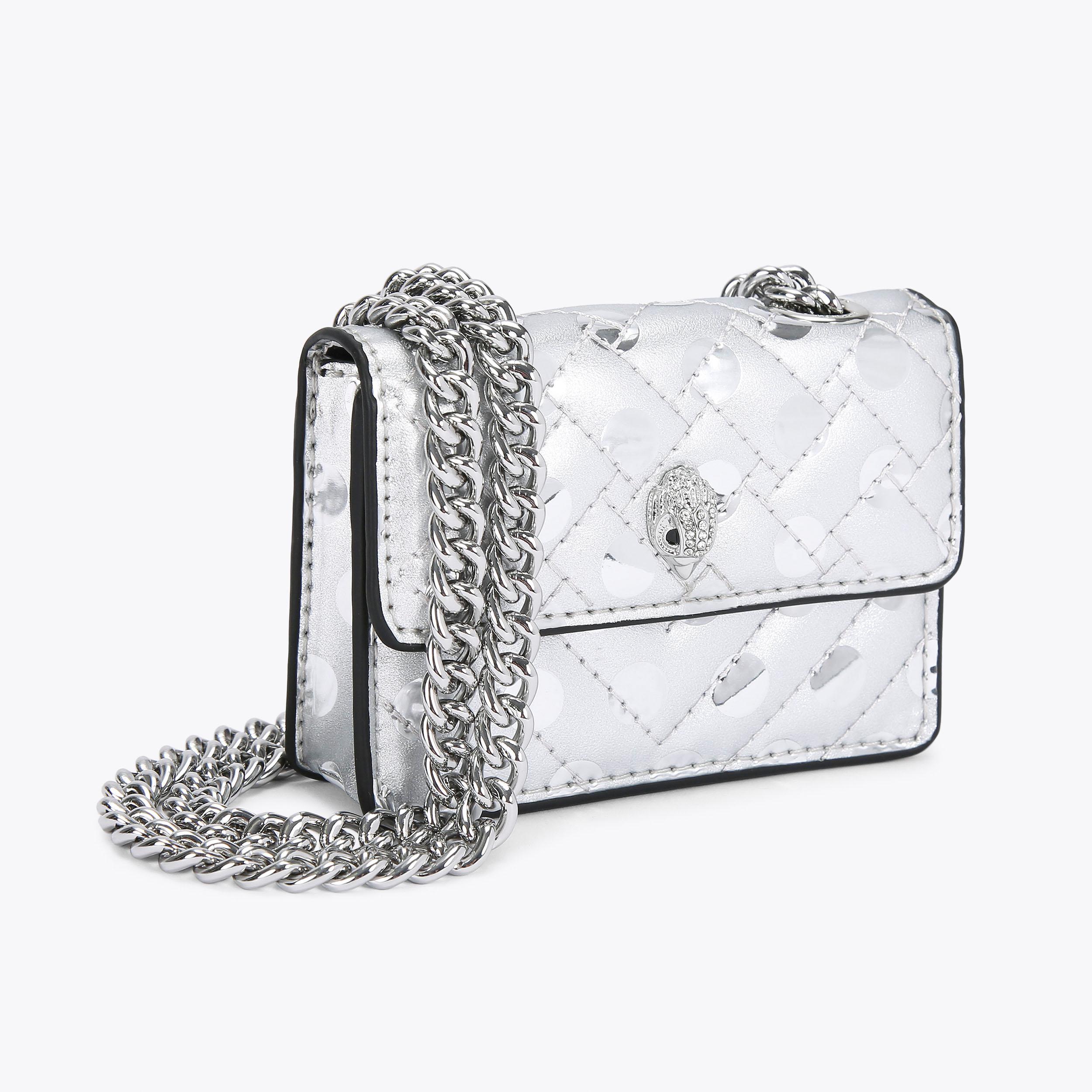 MICRO KENSINGTON Silver Cross Body Bag by KURT GEIGER LONDON