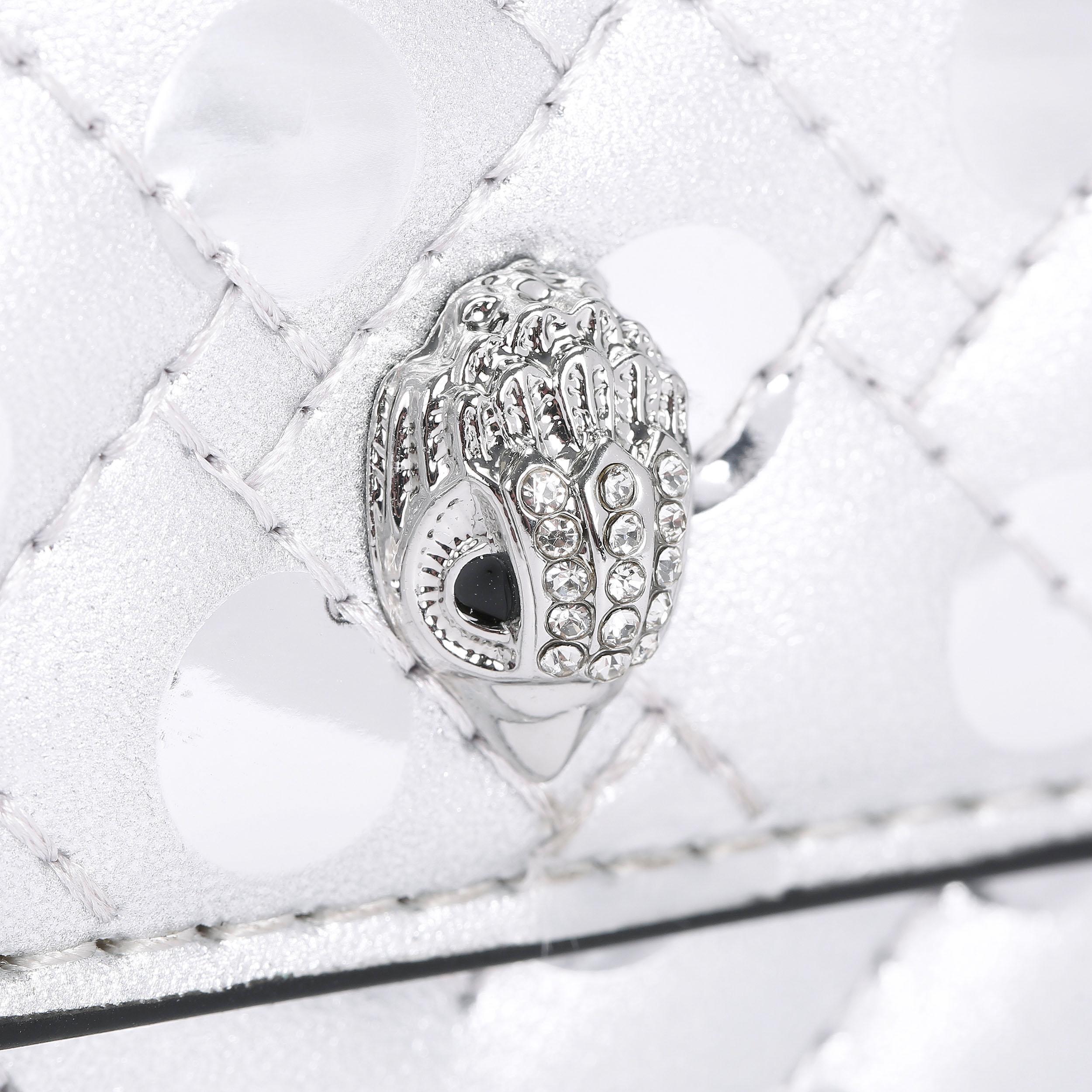 MICRO KENSINGTON Silver Cross Body Bag by KURT GEIGER LONDON MICRO KENSINGTON Silver Cross Body Bag by KURT GEIGER LONDON