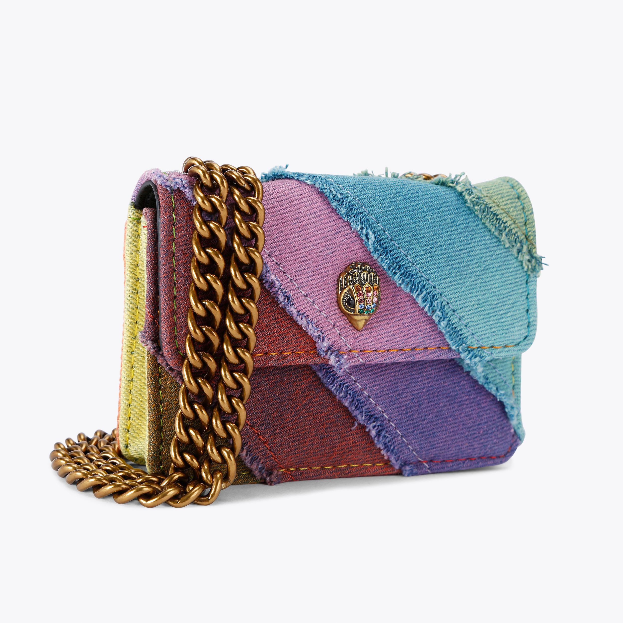 MICRO KENSINGTON Multi-Color Stripe Denim Mini Purse by KURT GEIGER LONDON