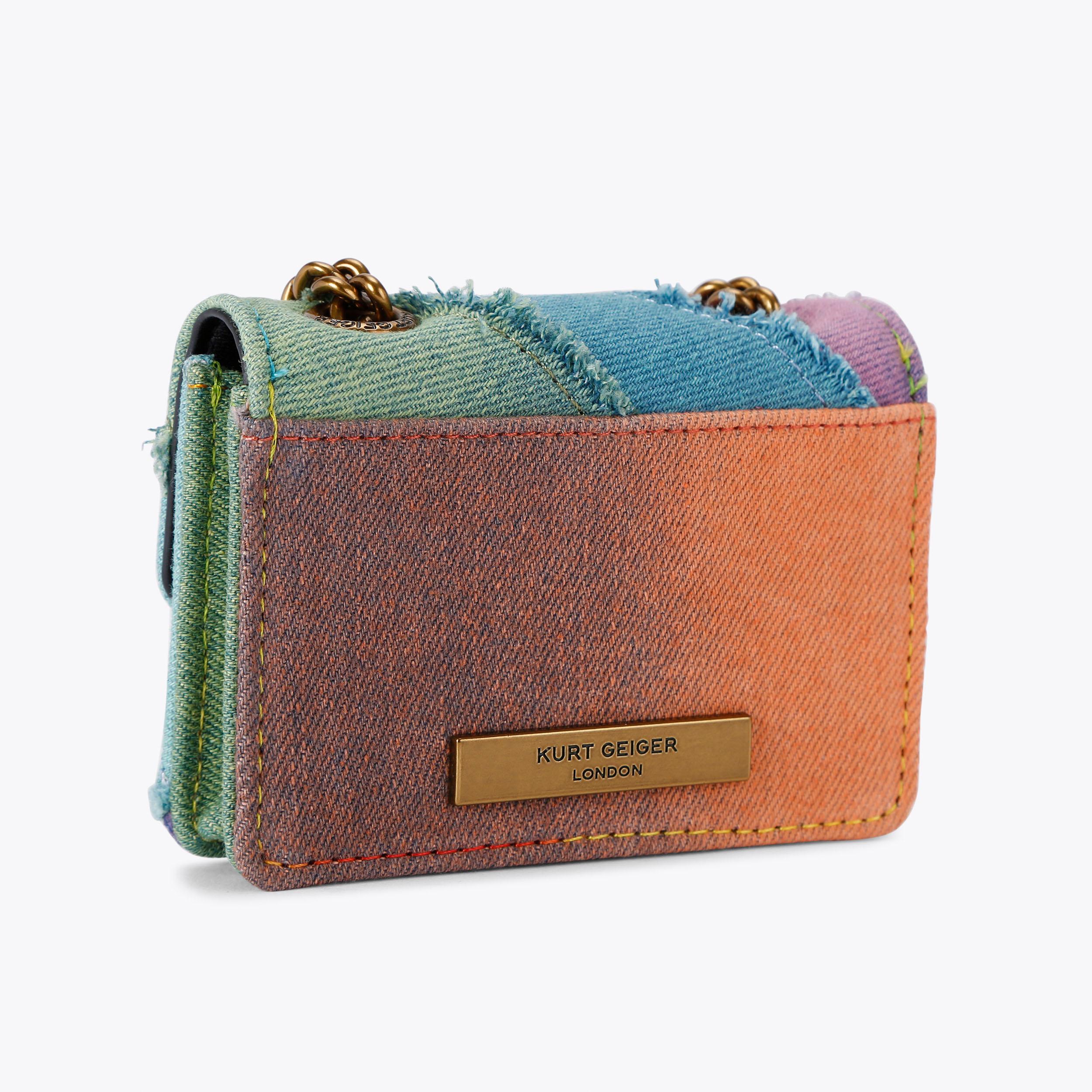 MICRO KENSINGTON Multi-Color Stripe Denim Mini Purse by KURT GEIGER LONDON