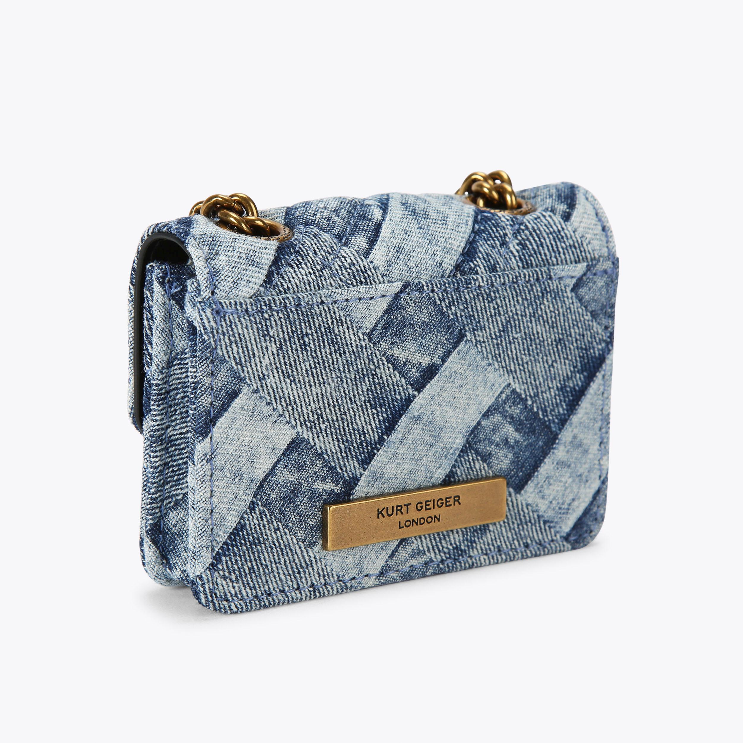 MICRO KENSINGTON Denim Cross Body Purse by KURT GEIGER LONDON