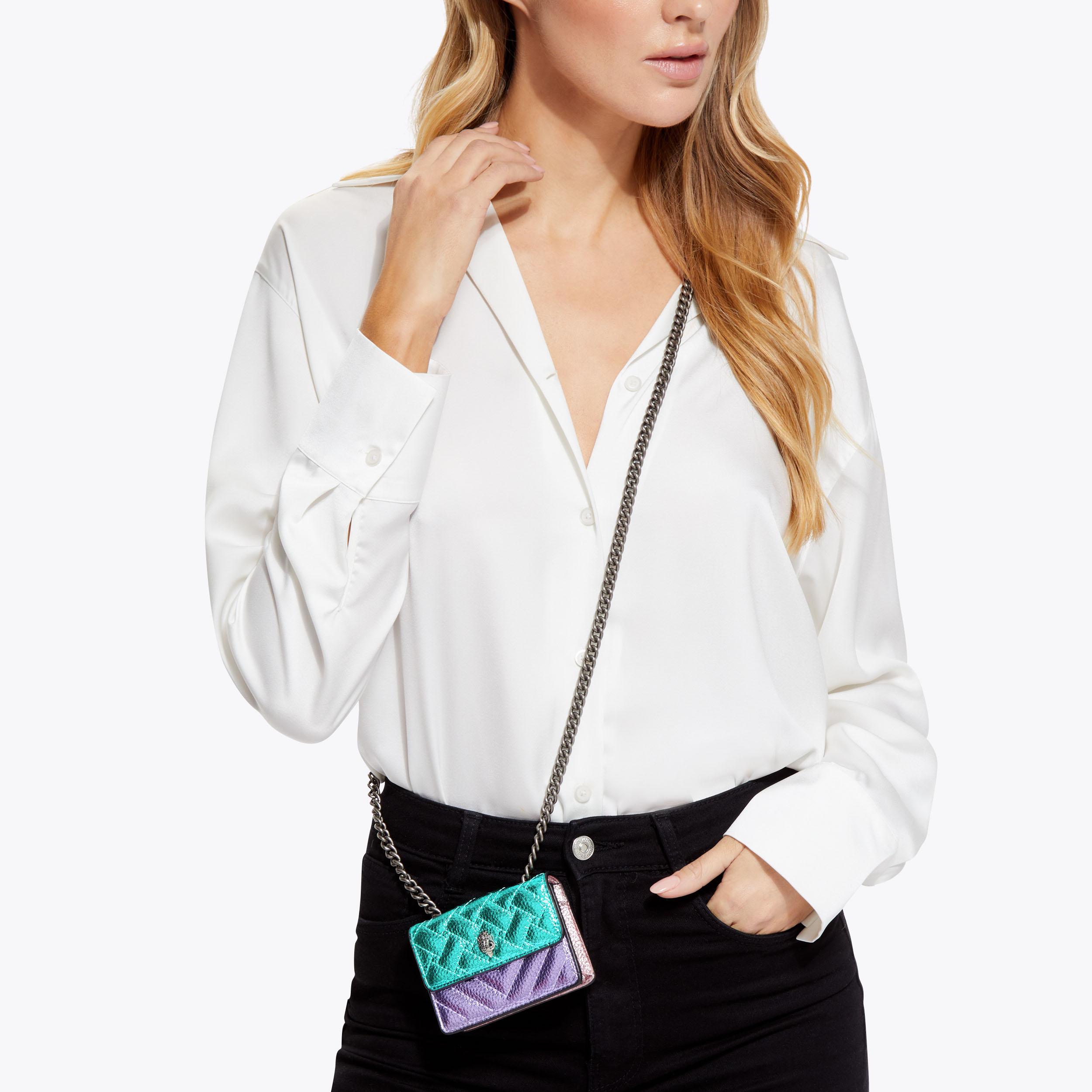 MICRO KENSINGTON Metallic Cross Body Purse by KURT GEIGER LONDON