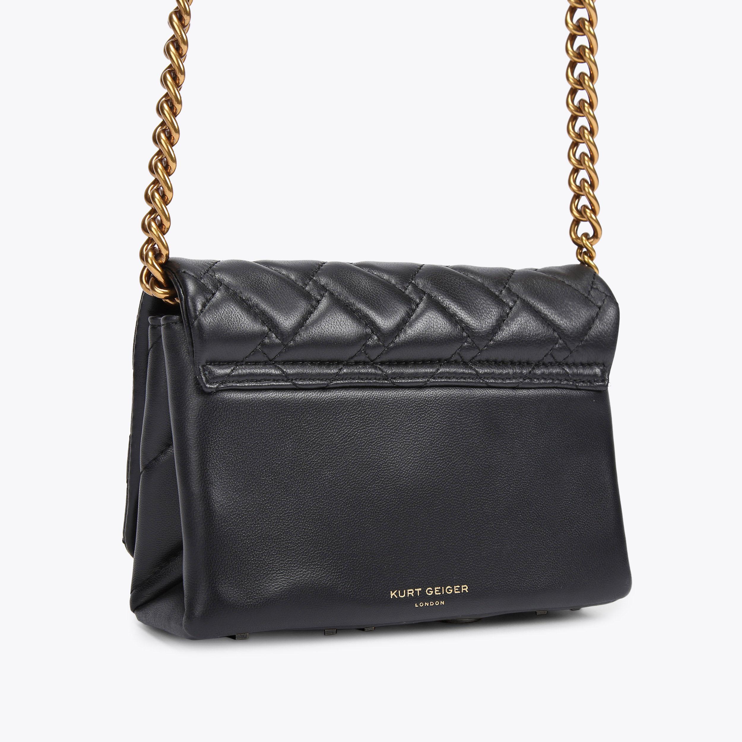 MINI KENSINGTON KURT Black Quilted Kurt Cross Body Purse by KURT GEIGER ...