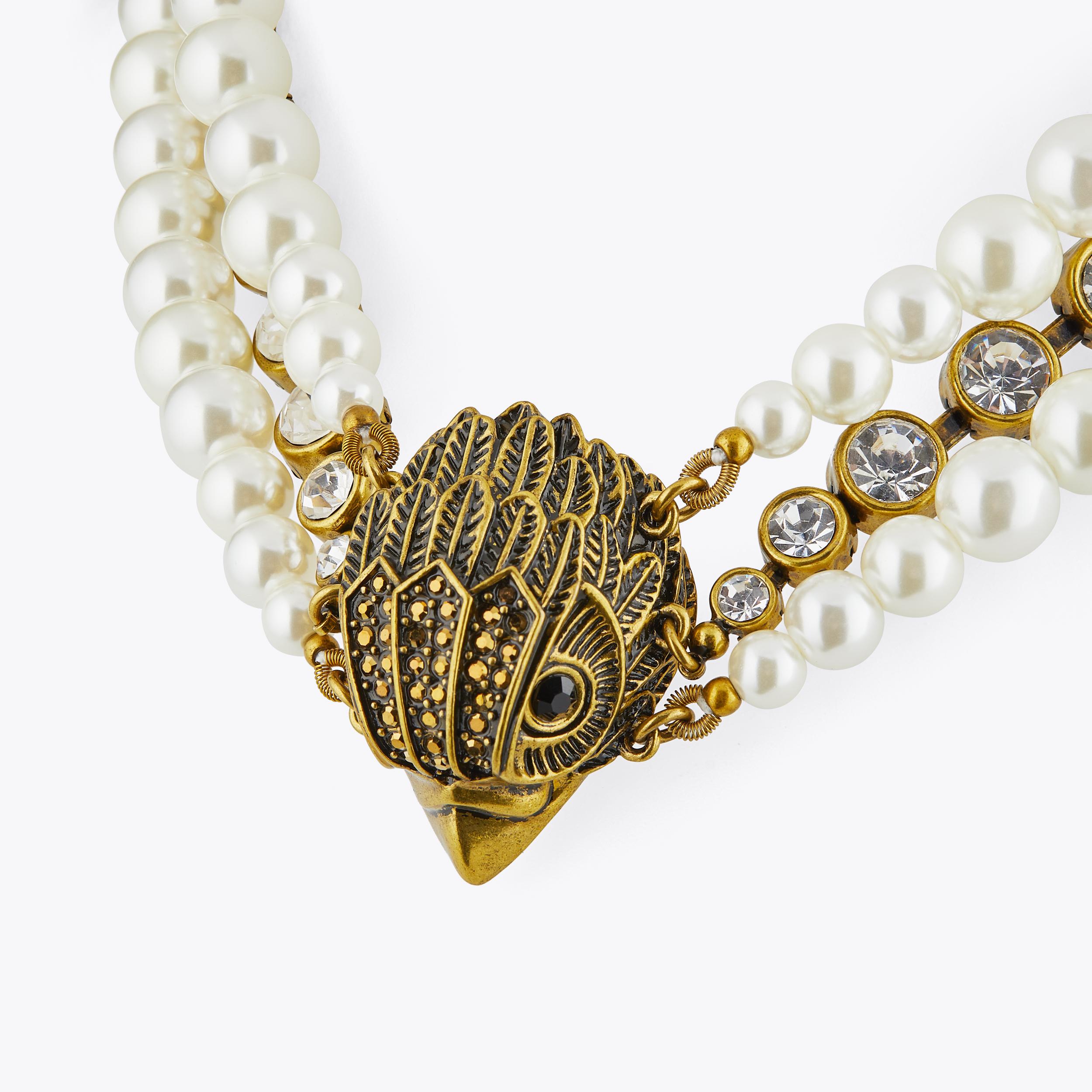 EAGLE PEARL XL NECKLACE Pearl Crystal Necklace by KURT GEIGER LONDON