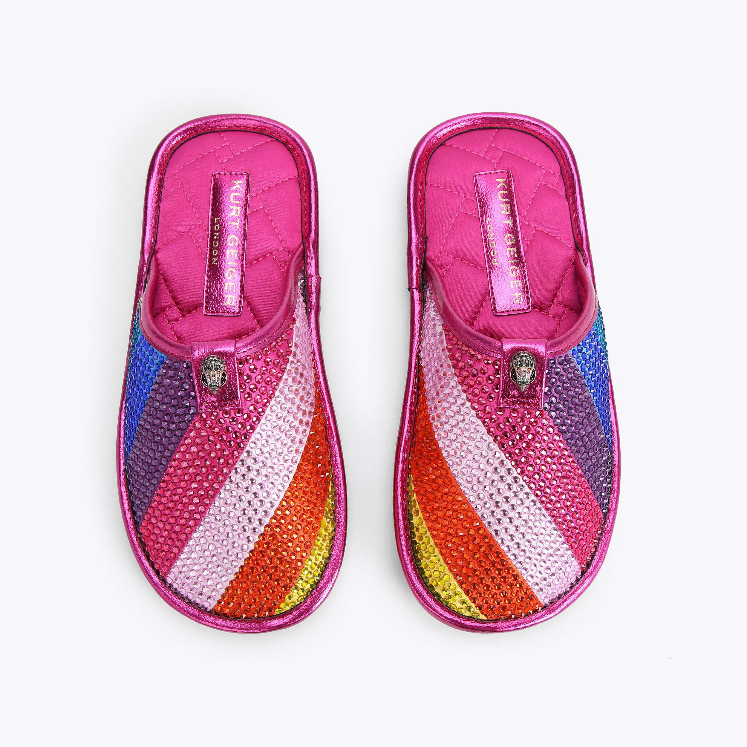 KENSINGTON SLIPPER Rainbow Stripe Crystal Slipper by KURT GEIGER LONDON