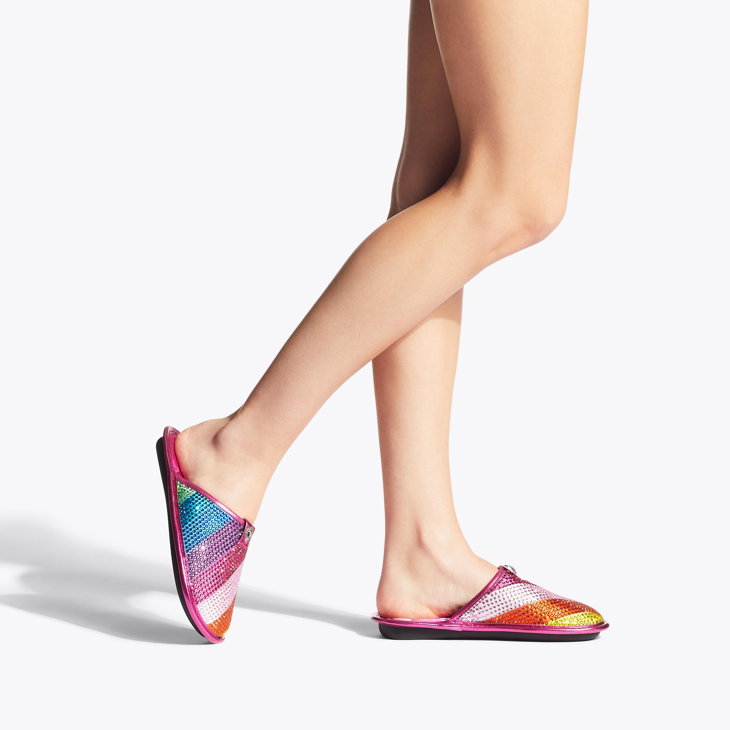 KENSINGTON SLIPPER Rainbow Stripe Crystal Slipper by KURT GEIGER LONDON