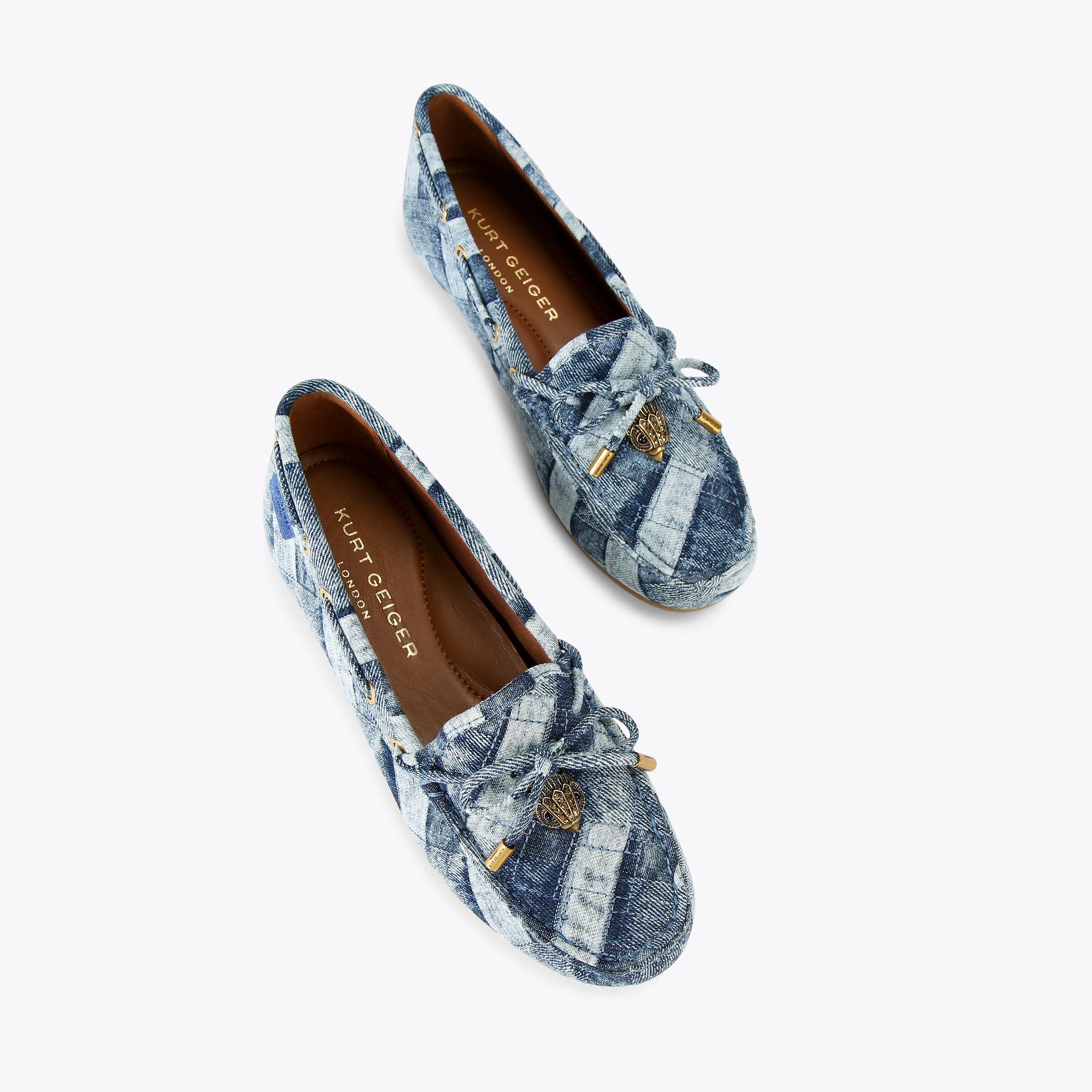 EAGLE MOCCASIN Denim Slip On Shoe by KURT GEIGER LONDON