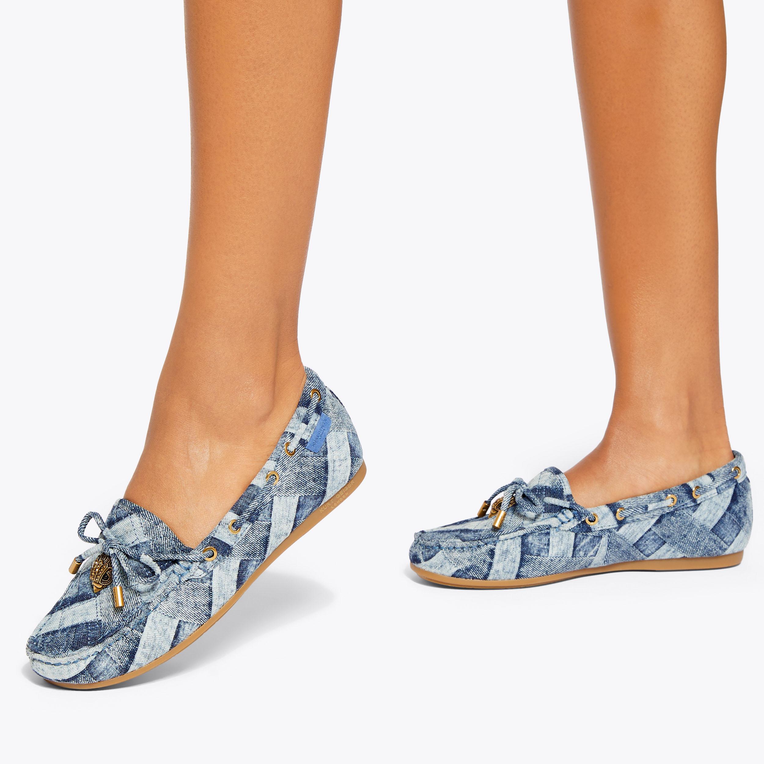 EAGLE MOCCASIN Denim Slip On Shoe by KURT GEIGER LONDON