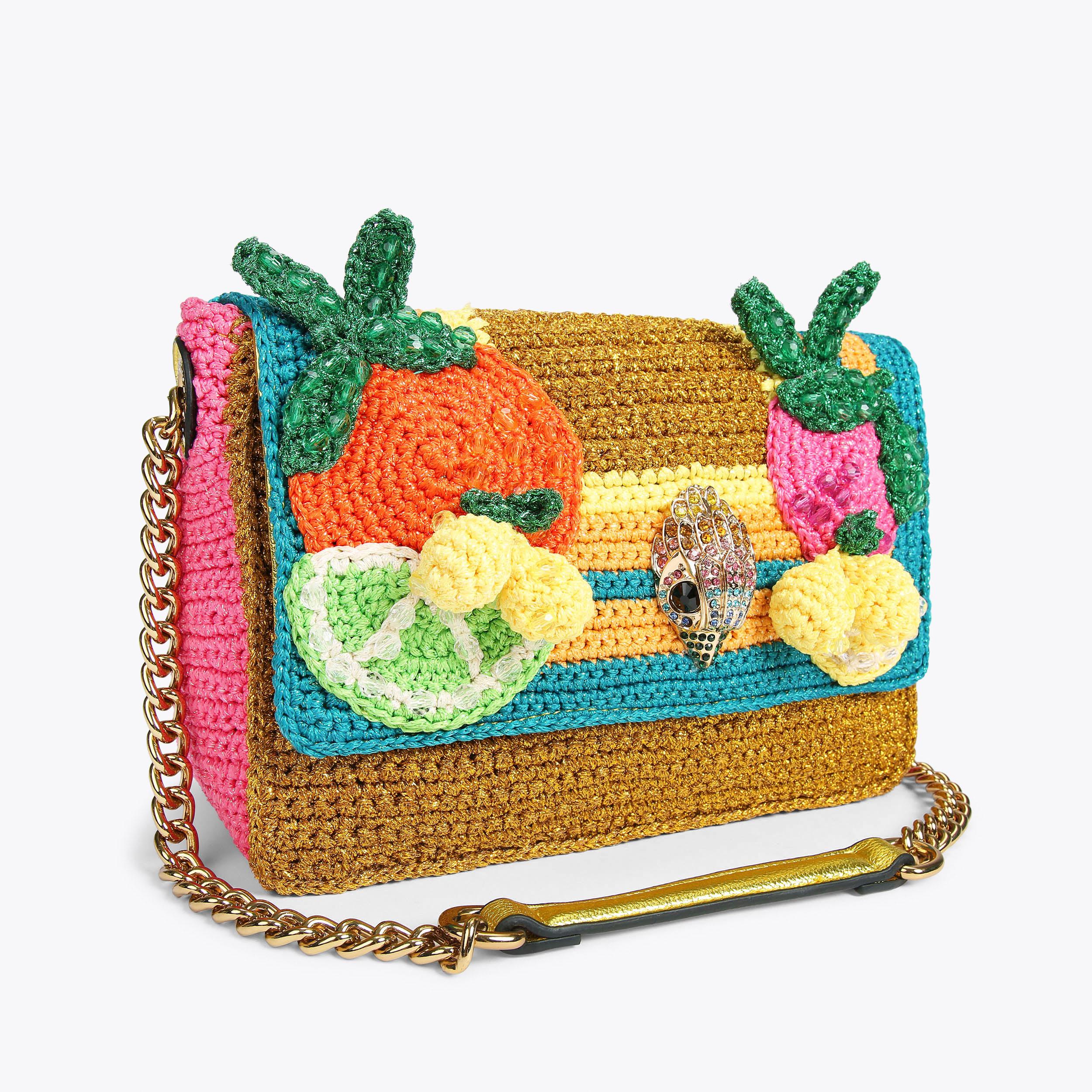 CROCHET KENSINGTON Gold Shoulder Bag by KURT GEIGER LONDON