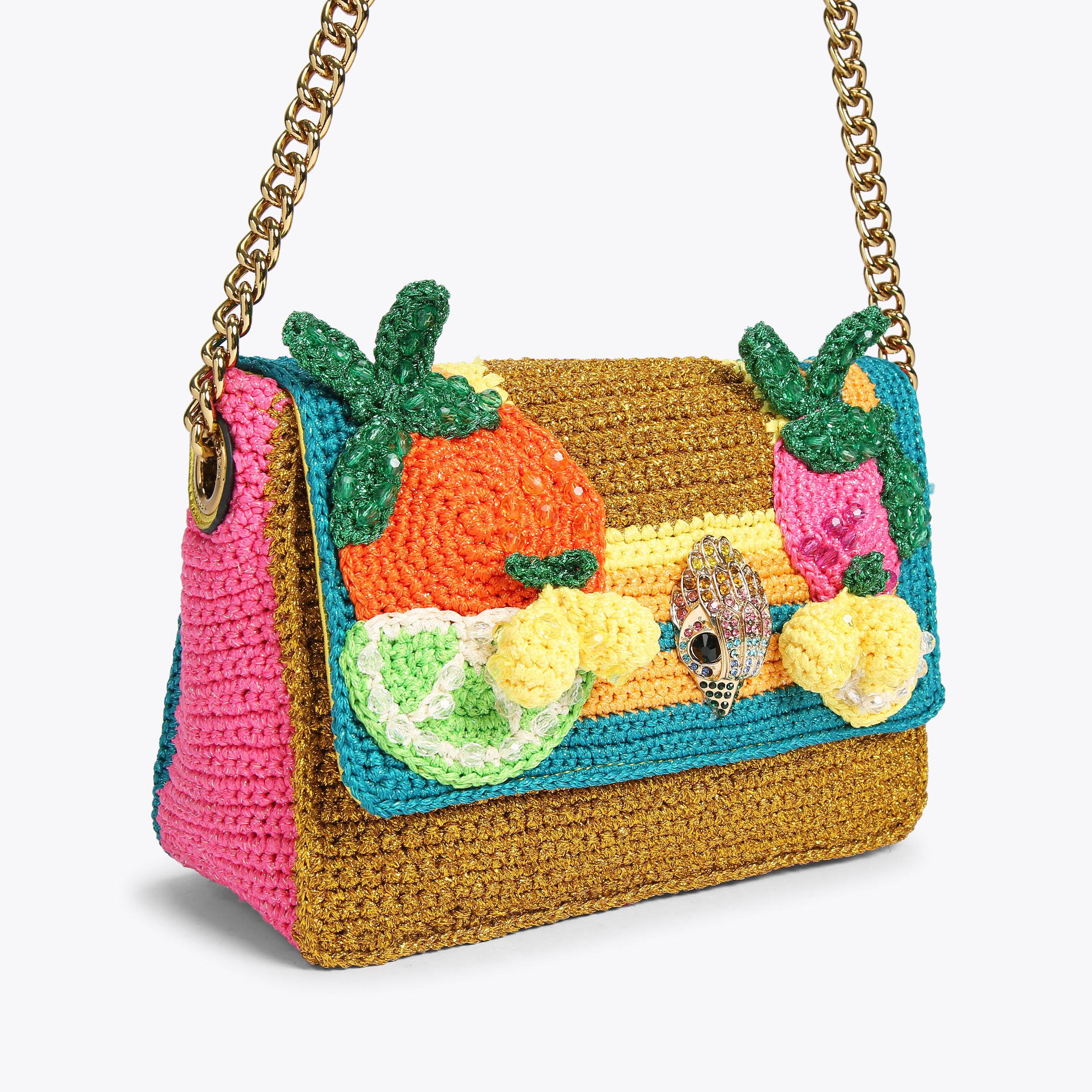 CROCHET KENSINGTON Gold Shoulder Bag by KURT GEIGER LONDON