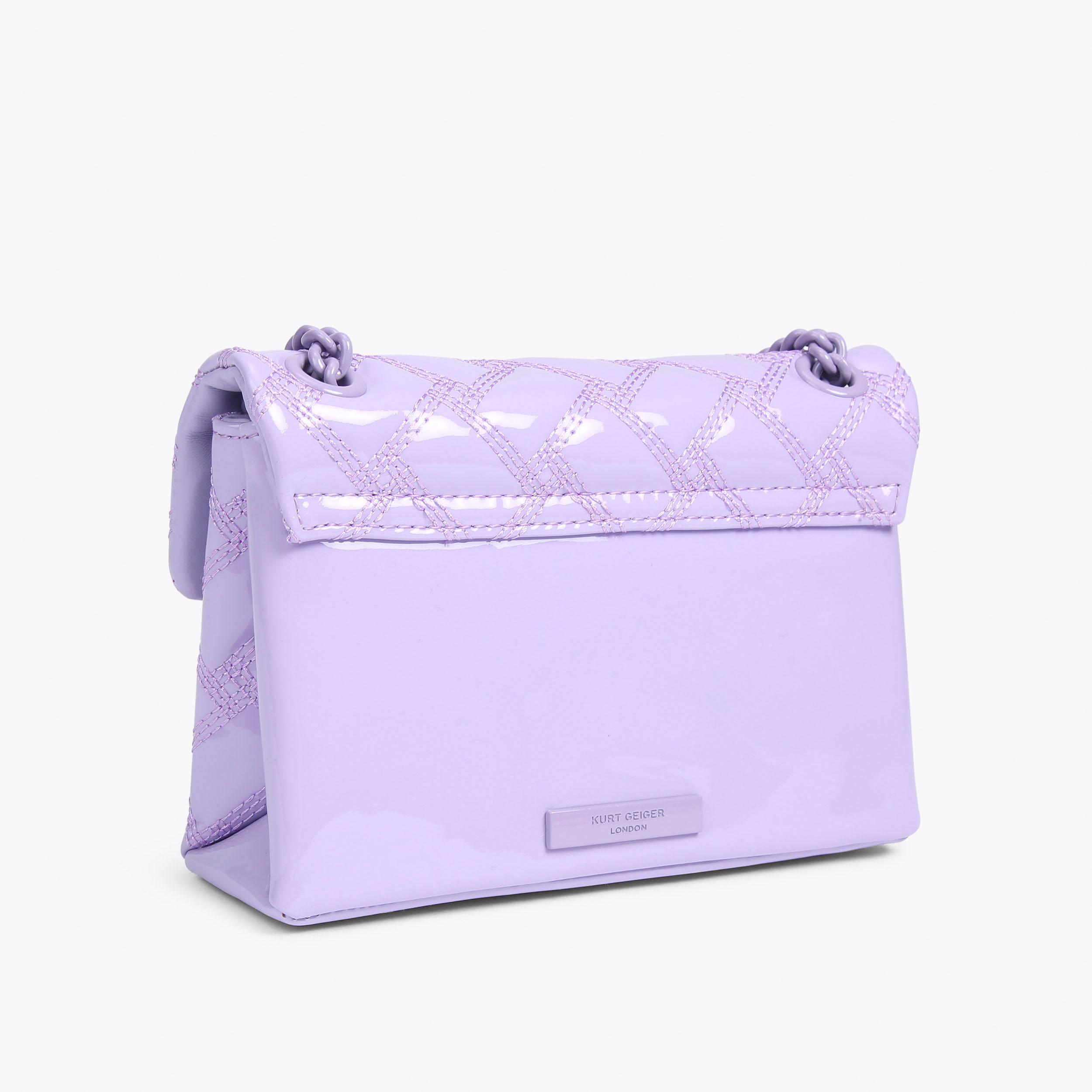 MINI KENSINGTON DRENCH Purple Patent Cross Body Bag by KURT GEIGER LONDON