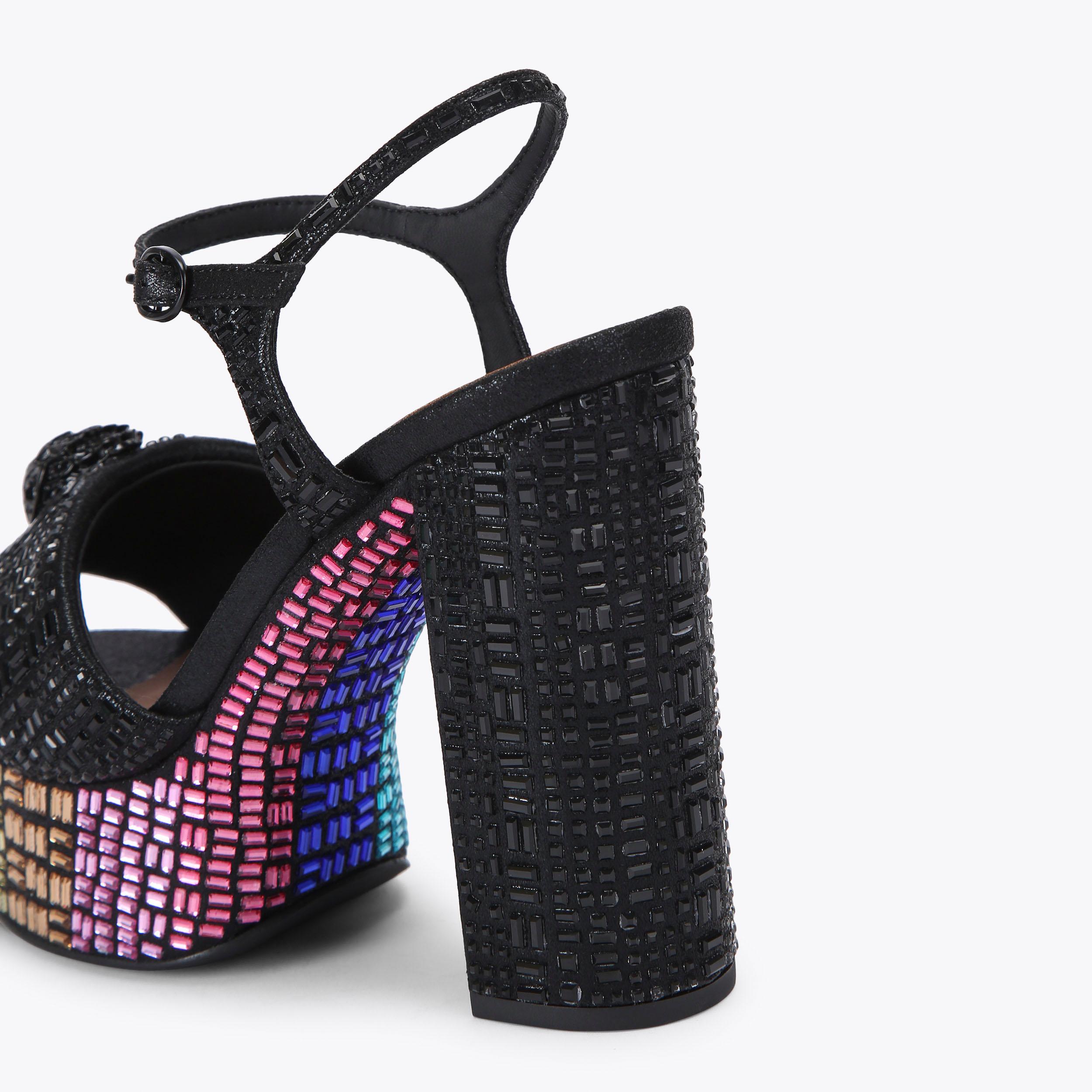 KENSINGTON PLATFORM SDL Black Crystal Platform Heel by KURT GEIGER LONDON