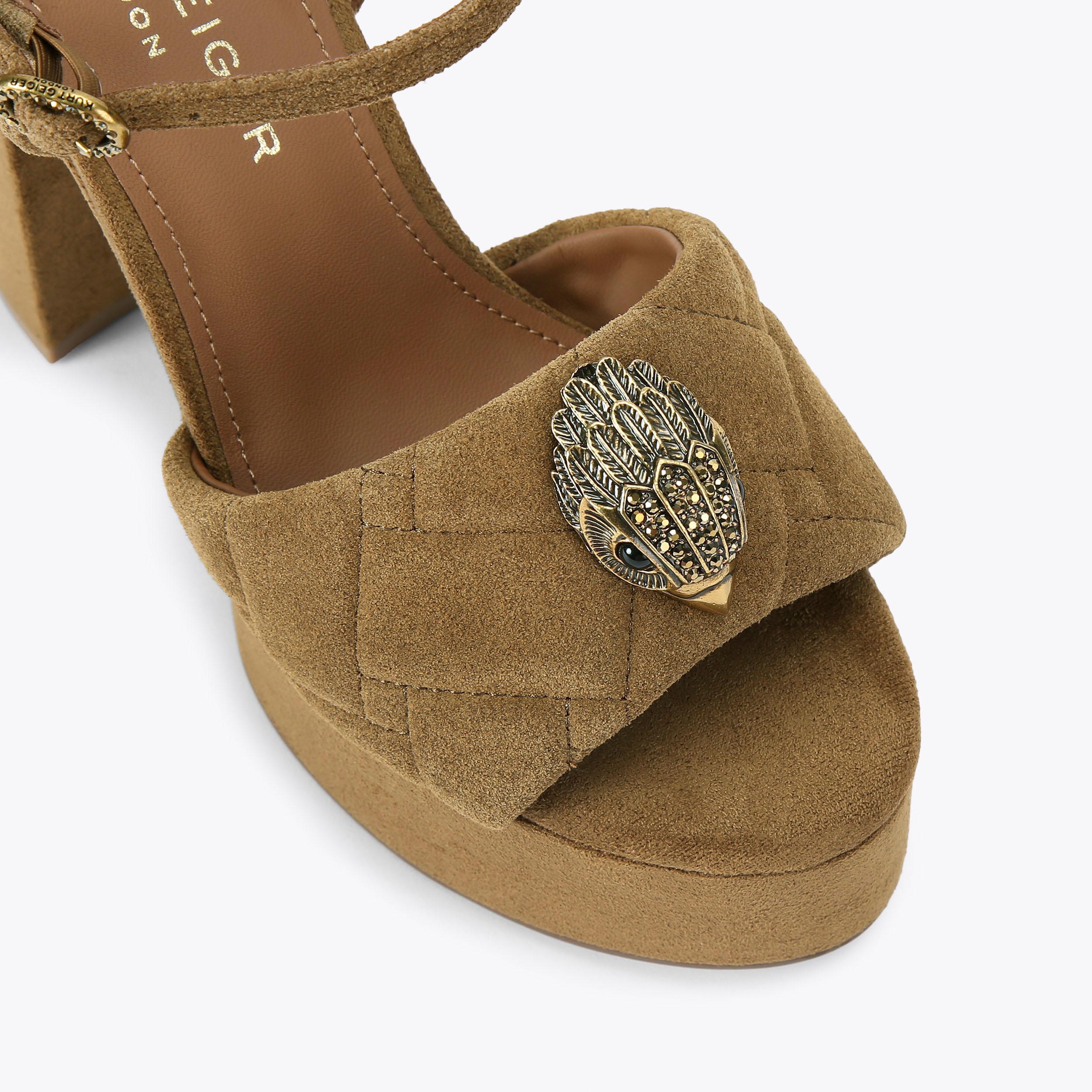 KENSINGTON PLATFORM SDL Tan Suede Platform Heel by KURT GEIGER LONDON