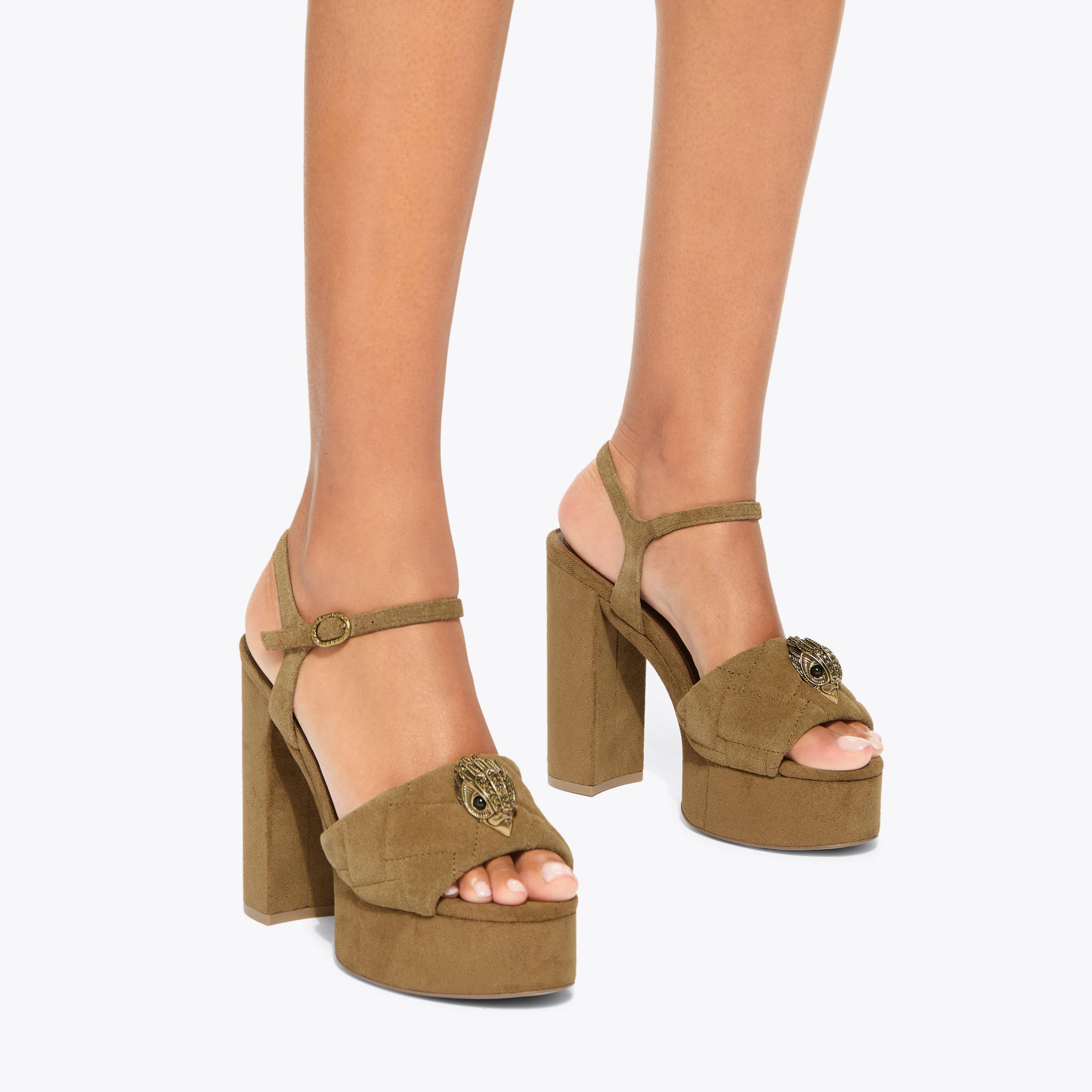 KENSINGTON PLATFORM SDL Tan Suede Platform Heel by KURT GEIGER LONDON