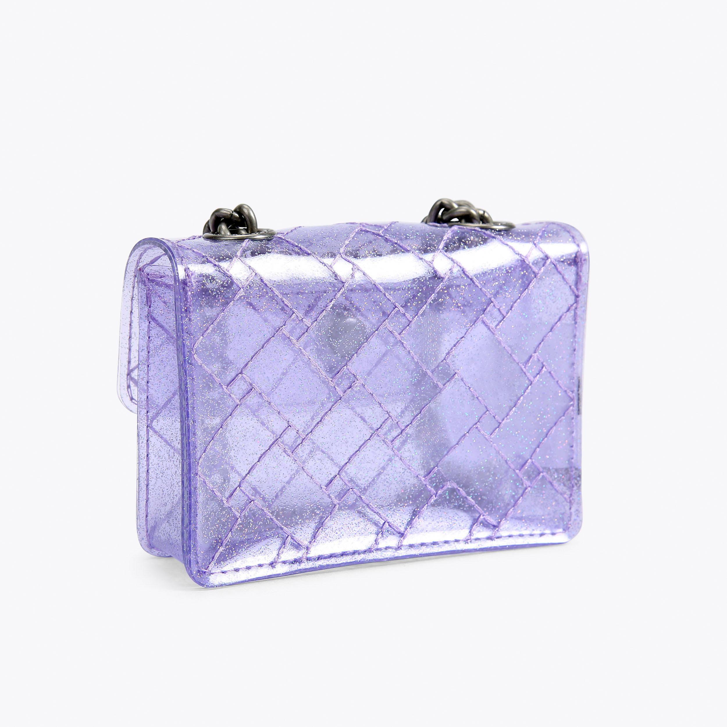 VINYL MICRO KENSINGTON Lilac Glitter Vinyl Cross Body Bag by KURT ...