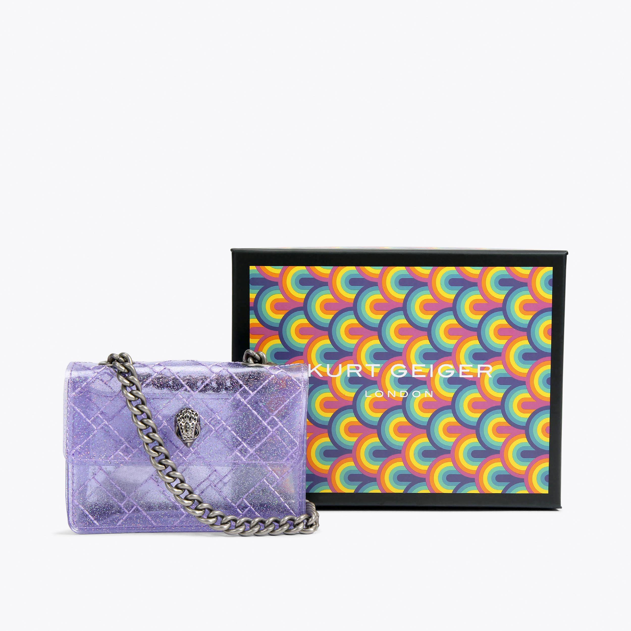 VINYL MICRO KENSINGTON Lilac Glitter Vinyl Cross Body Bag by KURT ...