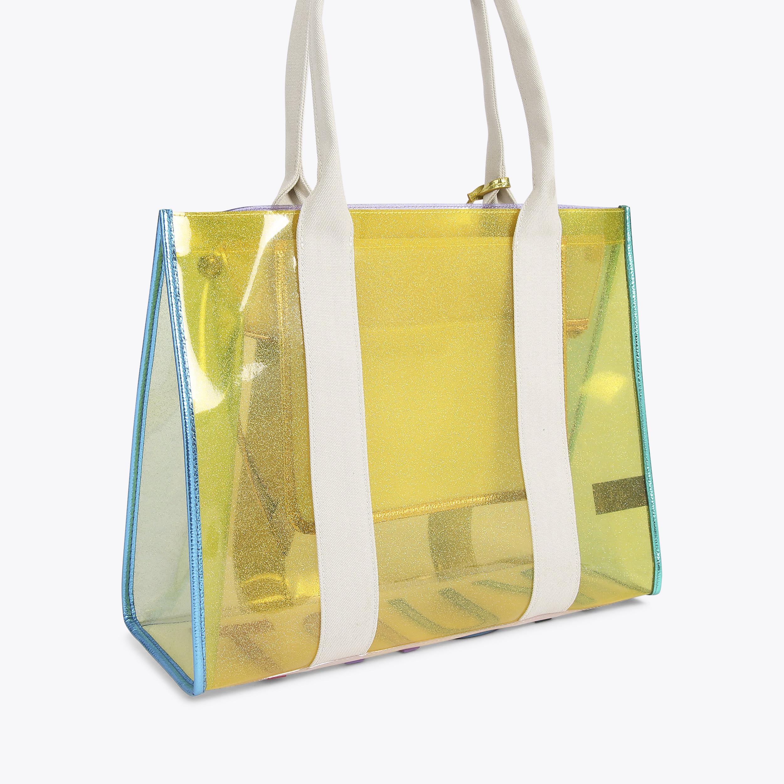 VINYL LG SOUTHBANK TOTE Vinyl Glitter Tote Bag by KURT GEIGER LONDON
