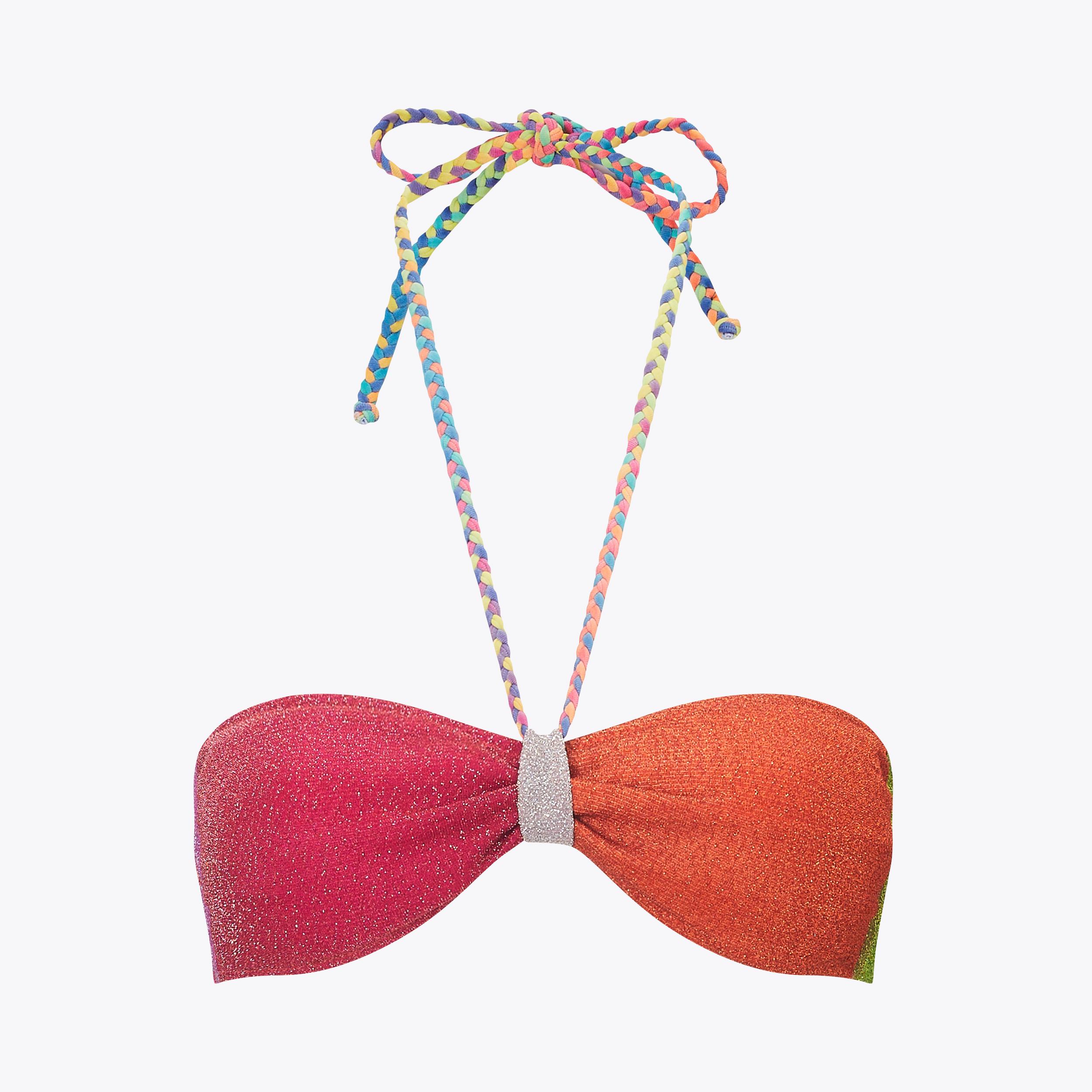 RAINBOW BANDEAU TOP Metallic Bikini Top by KURT GEIGER LONDON
