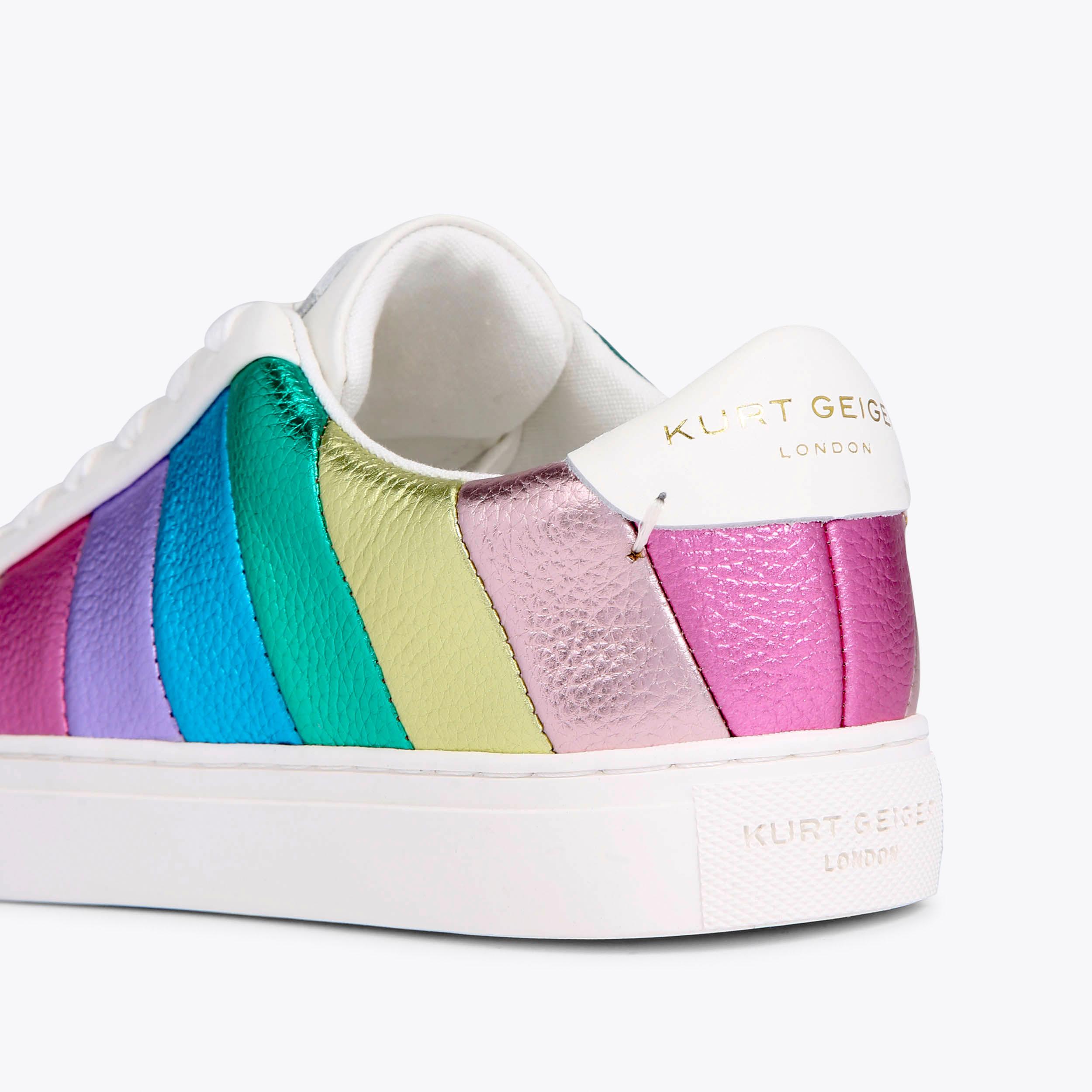 LANE STRIPE Pastel Rainbow Stripe Sneaker by KURT GEIGER LONDON