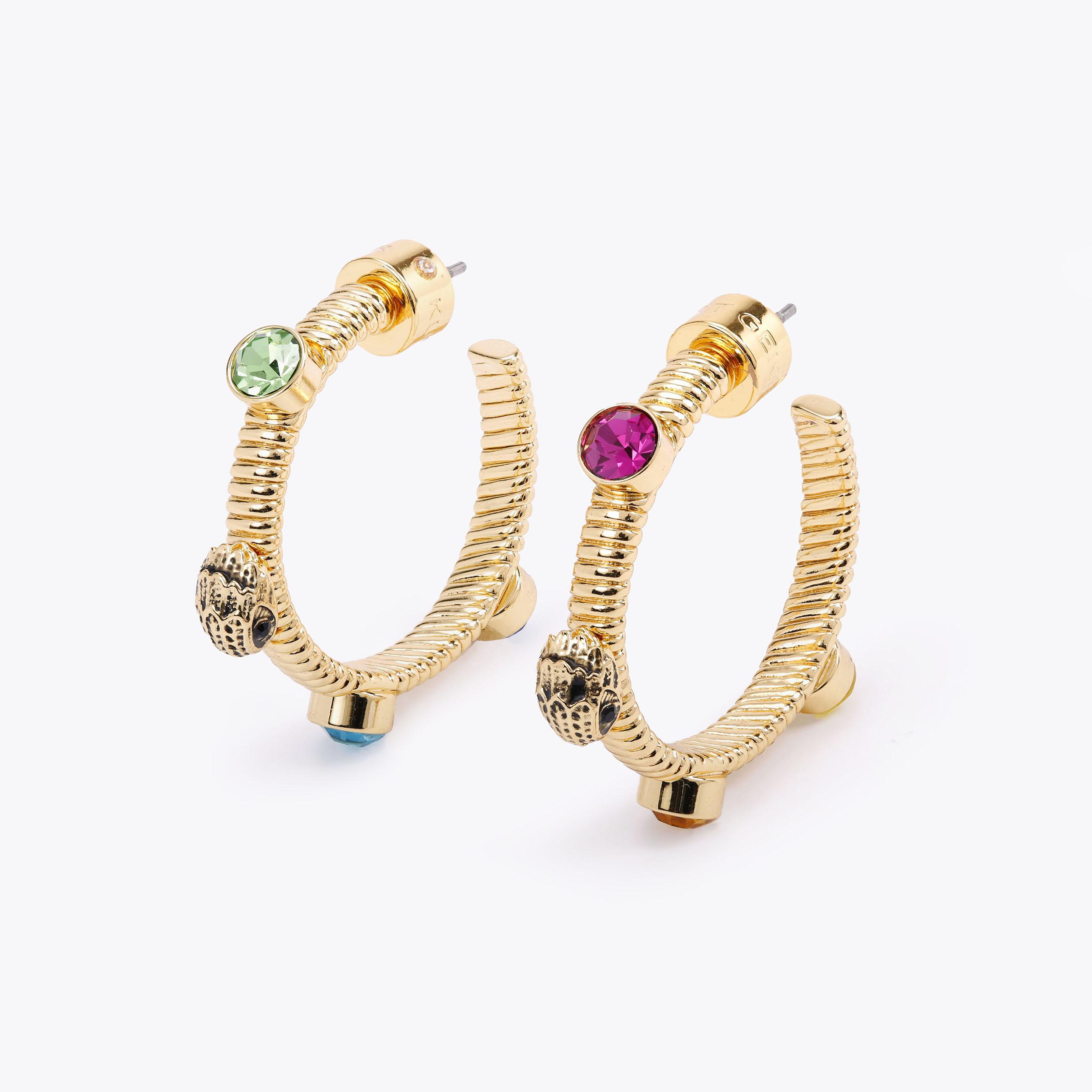 SNAKE CHAIN HOOPS Gold Hoop Earrings by KURT GEIGER LONDON