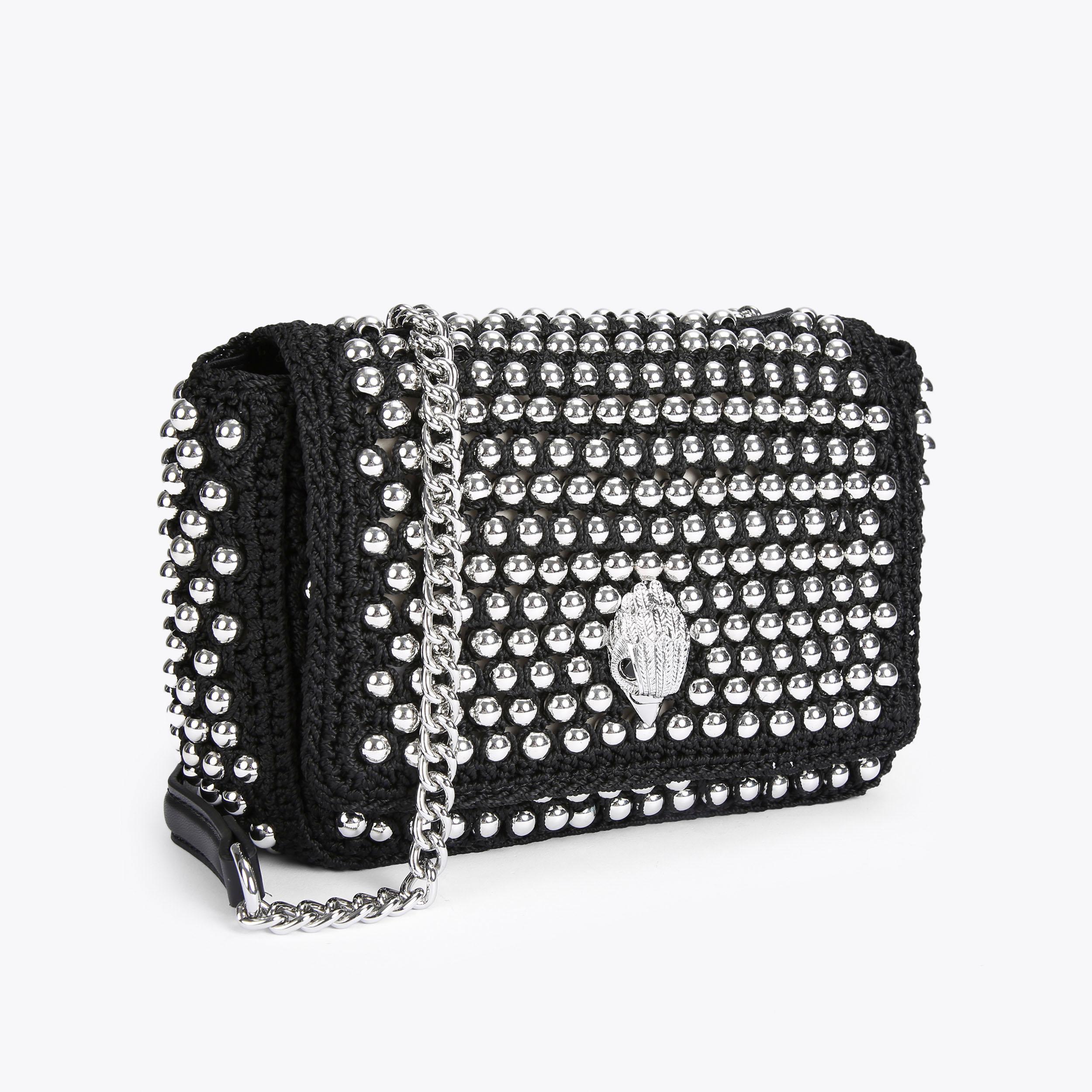 CROCHET MD KENSINGTON STU Black Cross Body Bag by KURT GEIGER LONDON