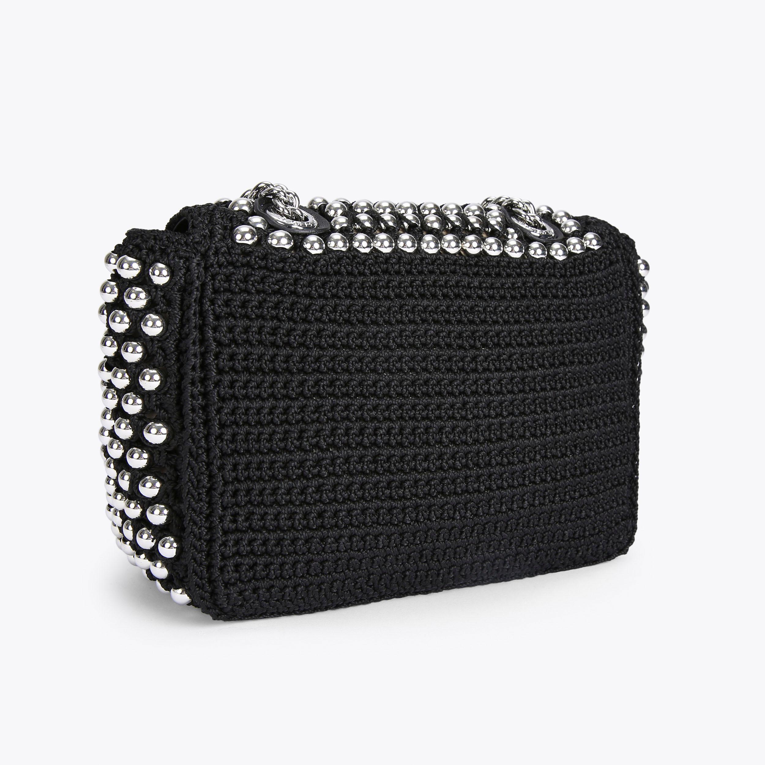 CROCHET MD KENSINGTON STU Black Cross Body Bag by KURT GEIGER LONDON