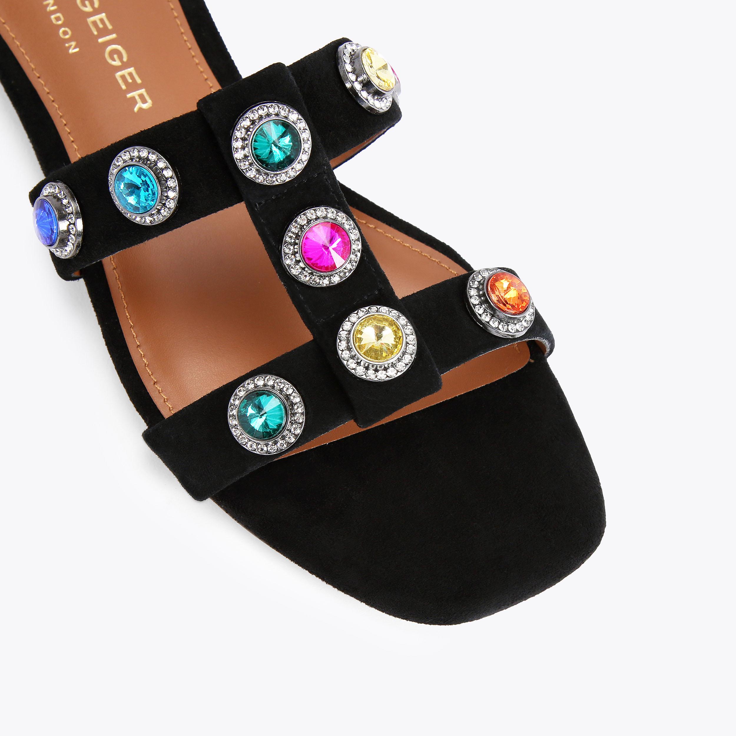 OCTAVIA DRESS SANDAL Black Suede Sandal by KURT GEIGER LONDON