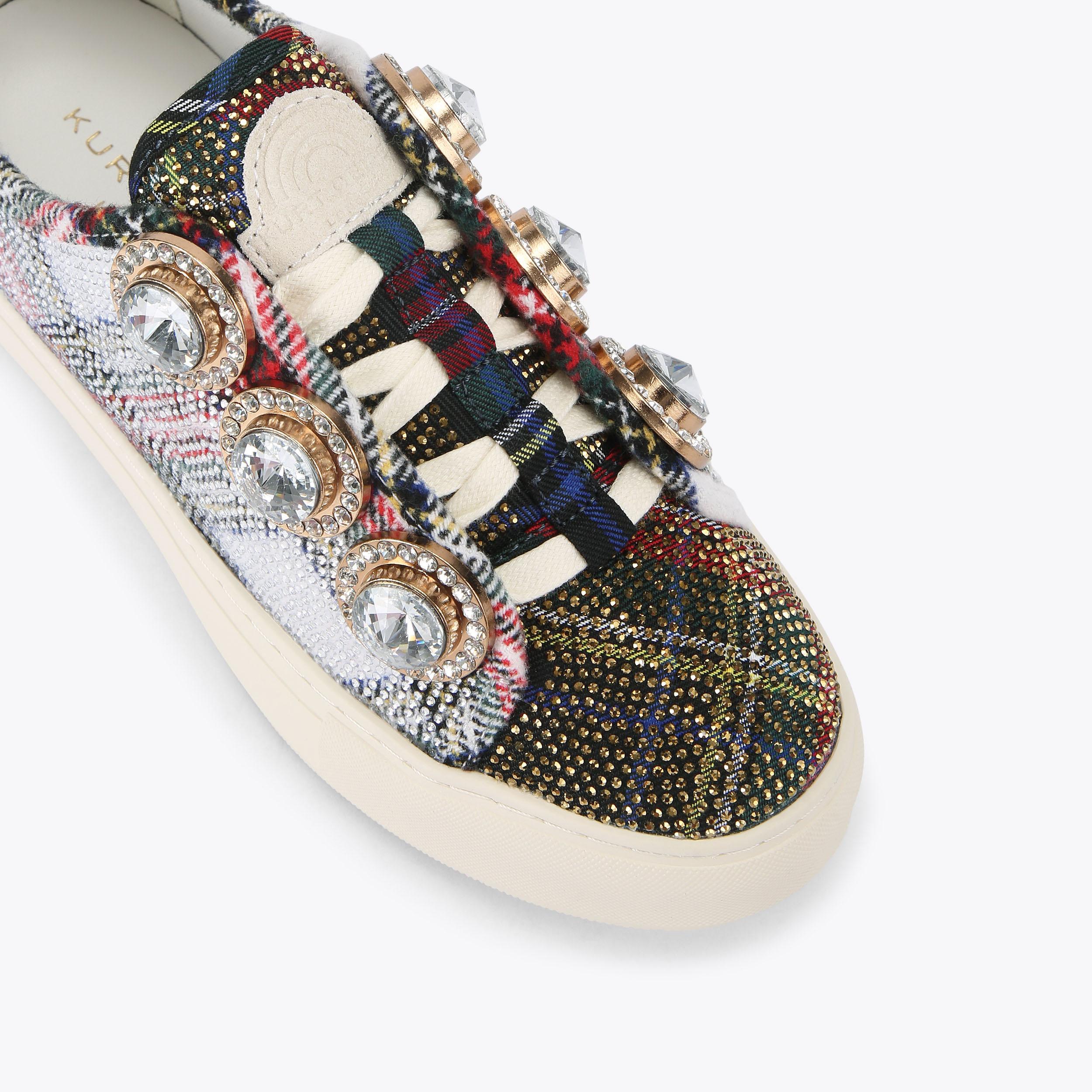 LANEY OCTAVIA Tartan Crystal Sneaker by KURT GEIGER LONDON